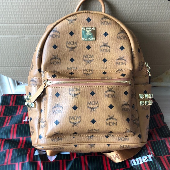 MCM | Bags | Mcm Tote Back Pack Stark Side Studs Coated Canvas Cognac ...